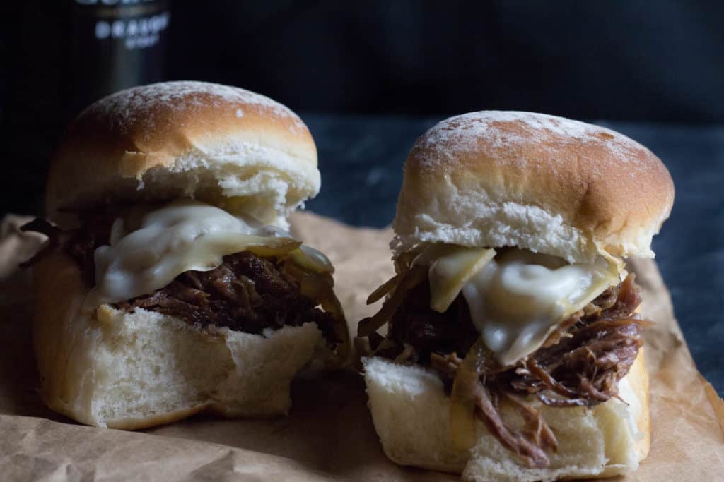 Spicy Beer Braised Beef Short Rib Sliders - A Cup Of Frosting